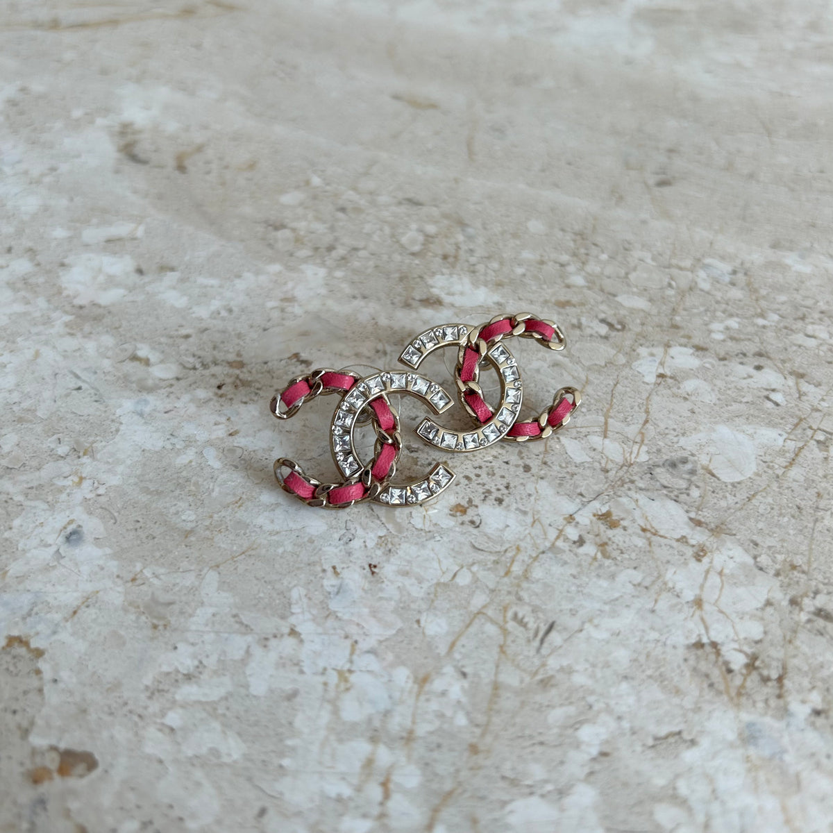 Pre-Owned CHANEL™ Pink Leather Stud Earring – Valamode