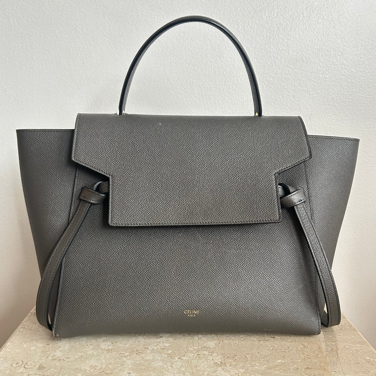 Pre Owned CELINE Grey Mini Belt Bag w Strap