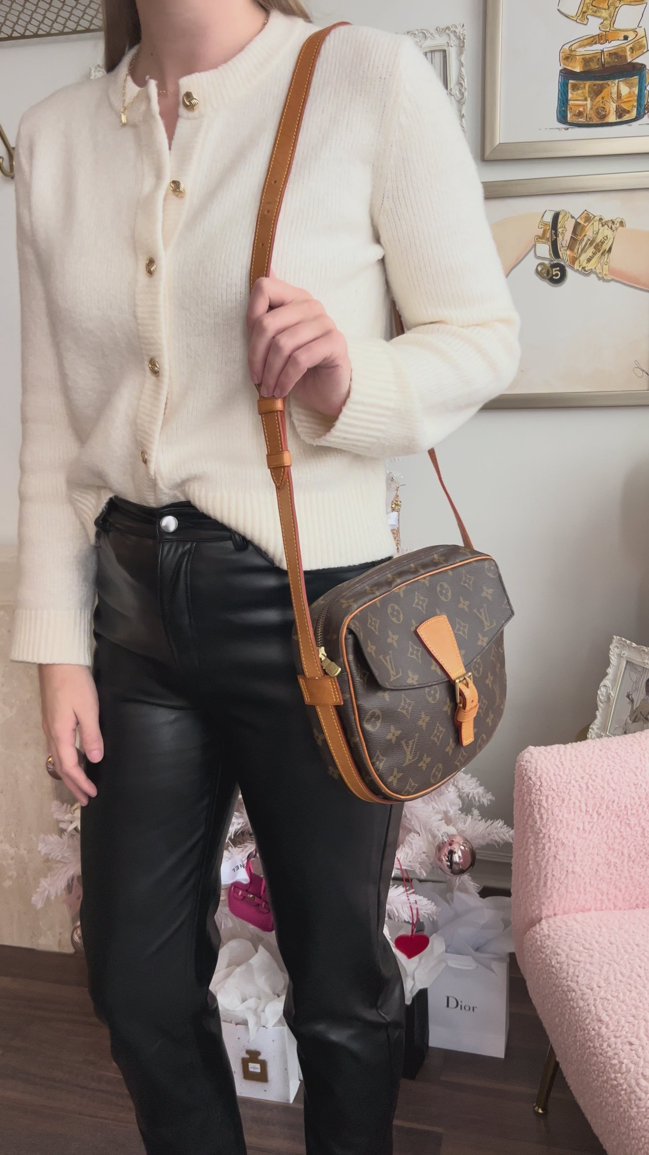 Pre-Owned LOUIS VUITTON Vintage Monogram Jeune Fille MM Crossbody Bag ...